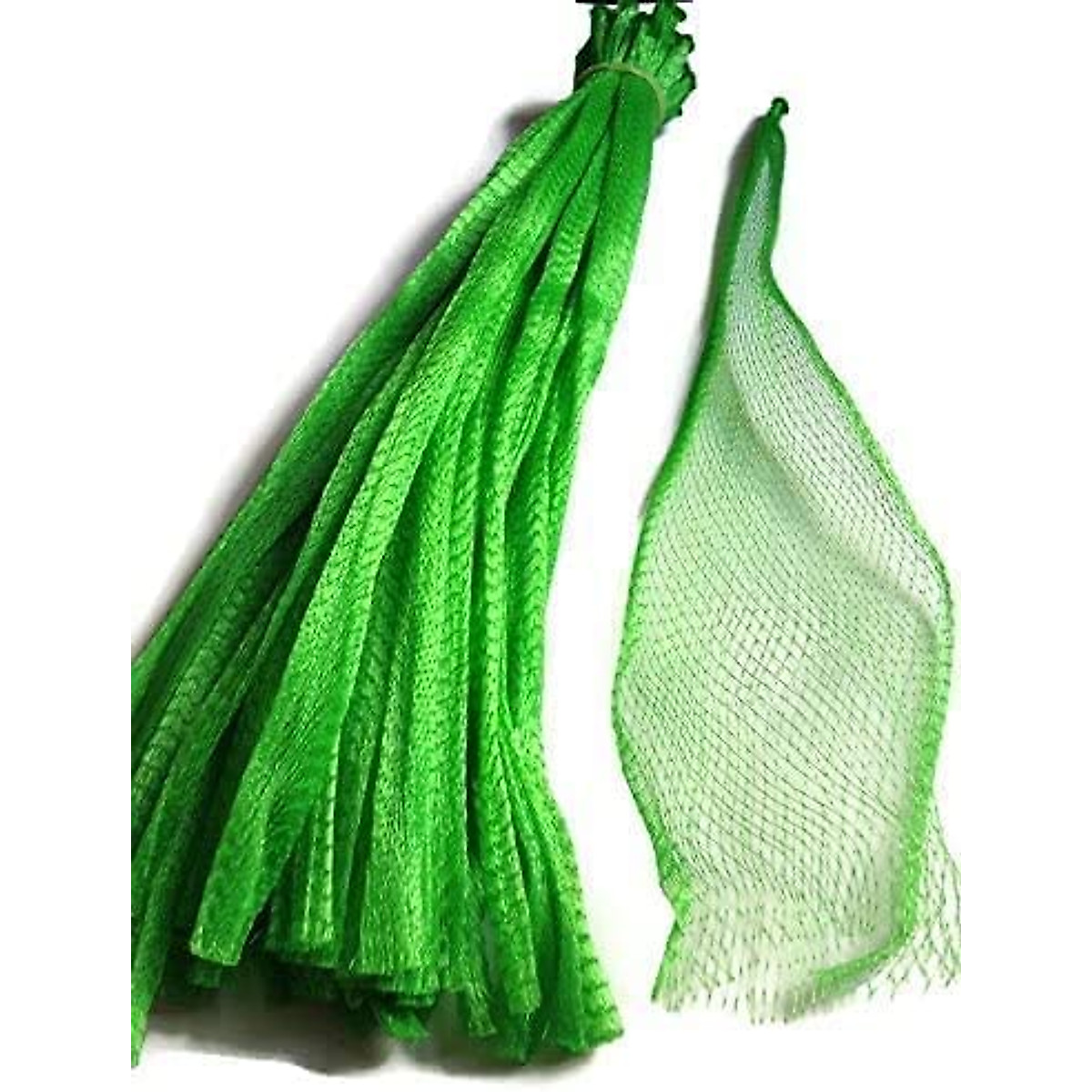 100pcs 15" Green Reusable Nylon Mesh net Produce Grocery Toys Fruits Vegetables Storage Poly Bags