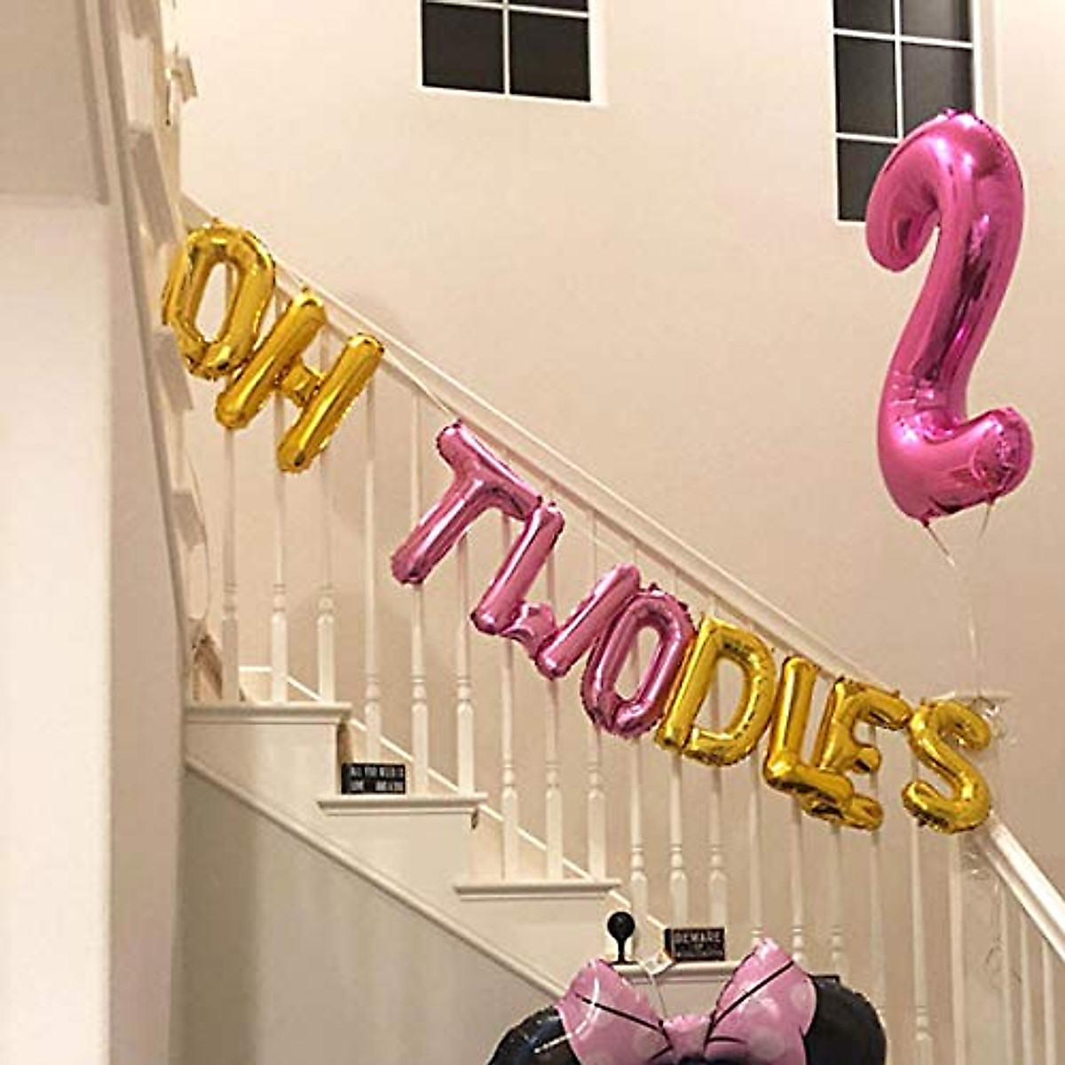 Oh TwoDles Balloons Mouse Second Birthday 2nd Banner Party Supplies Decorations for Girl Boy Baby Bday