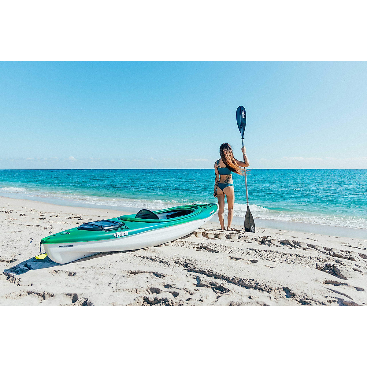 Pelican - Standard Kayak Paddle - Black - 220 cm (86.6 in.) - Aluminum Shaft and a Durable Polypropylene Blade - 0/65° Blade Angle - with Drip Ring - PS1965-00