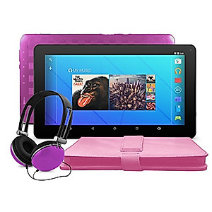Ematic 10-inch Android 5.1 (Lollipop), Quad-Core 16GB Tablet with Keyboard Folio Case and Headphones, Purple