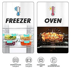 VERONES 30 Pieces Glass Meal Prep Containers Set, Airtight Glass Lunch Containers, Stackable Glass Food Storage Containers with Lids, for Microwave, Oven, Freezer & Dishwasher Friendly,Green