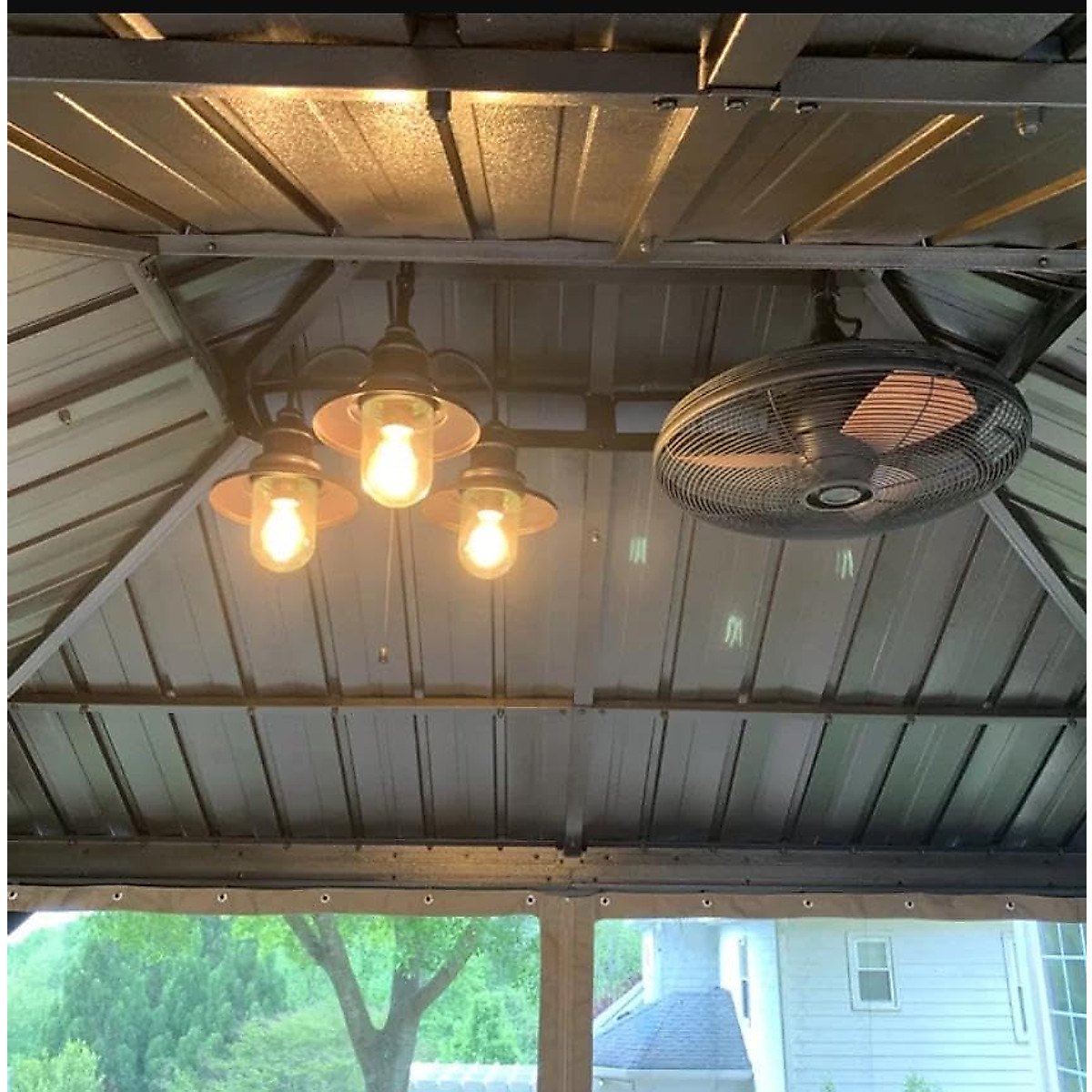 Domi Outdoor Living 10’ X 12’ Hardtop Gazebo, Outdoor Aluminum Frame Canopy with Galvanized Steel Double Roof, Outdoor Permanent Metal Pavilion with Curtains and Netting for Patio, Backyard and Lawn