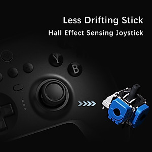 AKNES 8Bitdo Ultimate Bluetooth Controller with Charging Dock, Wireless Pro Controller with Hall Effect Sensing Joystick, Compatible with Nintendo Switch/Windows/Steam Deck - Black
