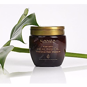 L'ANZA Keratin Healing Oil Intensive Hair Masque for Damaged Hair – Nourishes, Repairs, and Boosts Hair Shine and Strength for a Silky Look, Paraben-free, Gluten-free (7.1 Fl Oz)