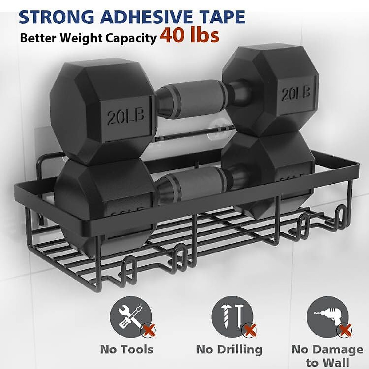 Liuoud Shower Caddy 3 Pack, Shower Organizer Shelves Rack storage For Inside Shower Black Self Adhesive Rustproof stainless steel shower Shample holder For Bathroom Wall organizing