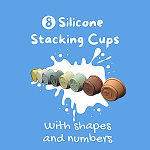 NEAFRON 8 PCS Baby Stacking Toys for Toddlers 1-3, Nesting Cups, Early Educational Development Baby Stacking Cups, Bathing Toys for Boys and Girls