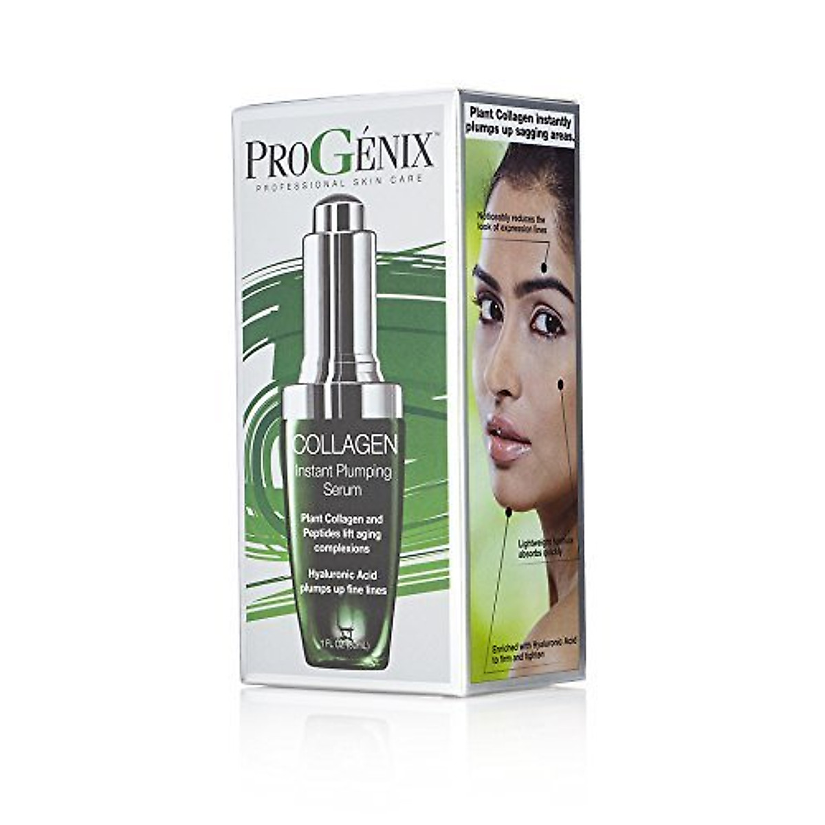 ProGenix Collagen Face Serum Skin Care Moisturizer Booster. Instant Plumping Serum With Hyaluronic Acid To Plump Fine Lines. 1 Fl Oz