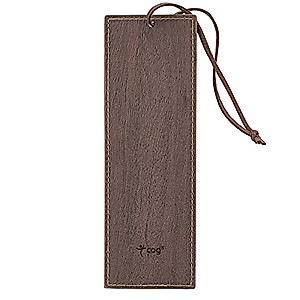 Christian Art Gifts Faux Leather Bookmark Strong and Courageous Joshua 1:9 Bible Verse w/Cord Tassel, Brown