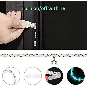 Hiromeco Bluetooth 21FT TV LED Backlight for 82 95 Inch, USB TV Background Lights Kit with APP Control, Music and Multiple Scene Mode, 16 Million Colors Changing Lights for PC Monitor Gaming Room.