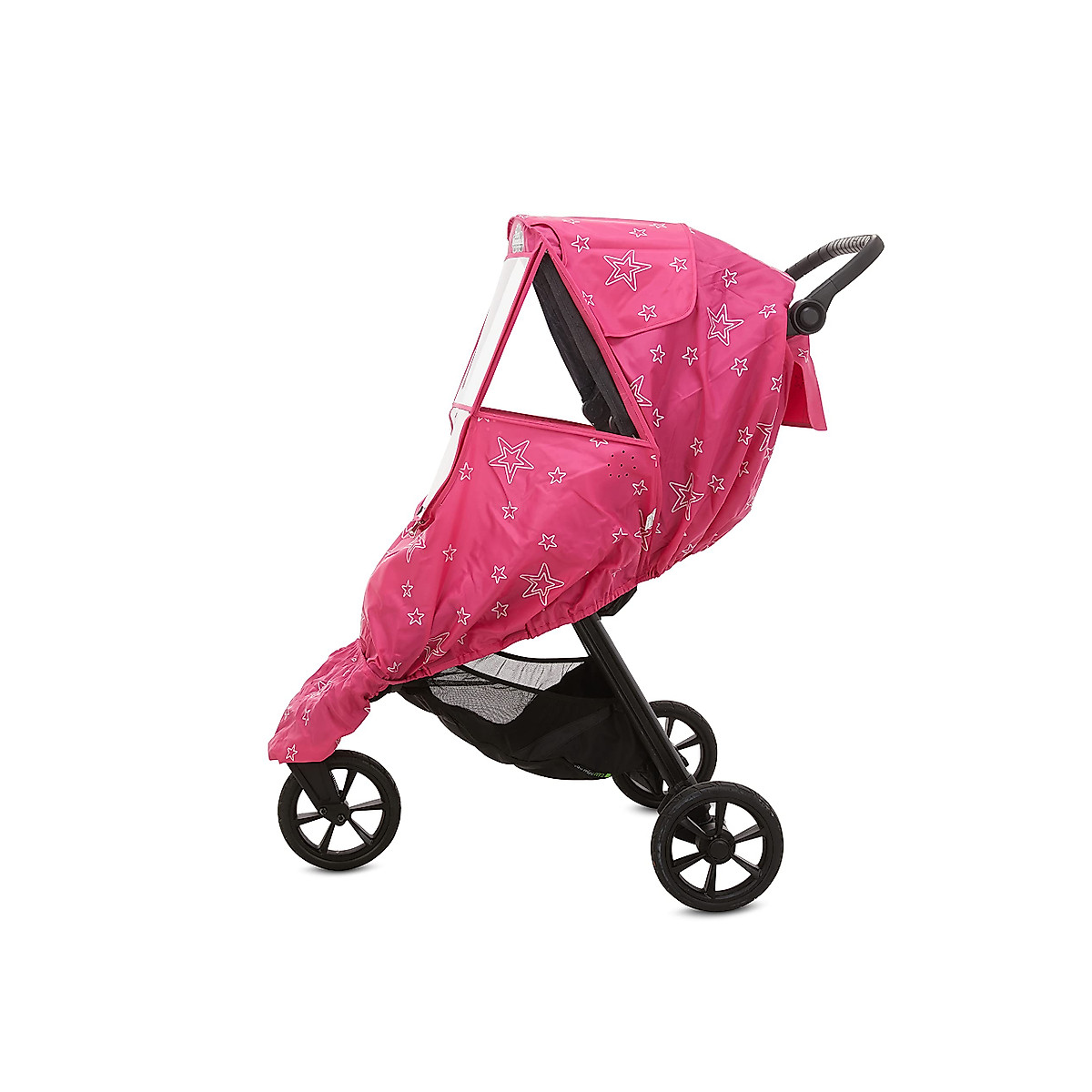 First Essentials Stroller Rain Cover Universal, Baby Travel Weather Shield, Windproof Waterproof, Protect from Dust Snow (Pink)