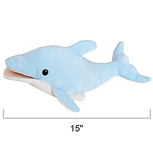 ArtCreativity Blue Dolphin Hand Puppet, Soft Plush Puppet for Kids, Cute Dolphin Toys for Boys and Girls, Aquatic Theme Party Decoration, Great Birthday Gift