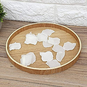 Table Tray Round Wooden Wooden Serving Tray Plate for Tea Set Fruits Candies Food Home Decoration Coffee Table Living Room Dining Table (24cm)