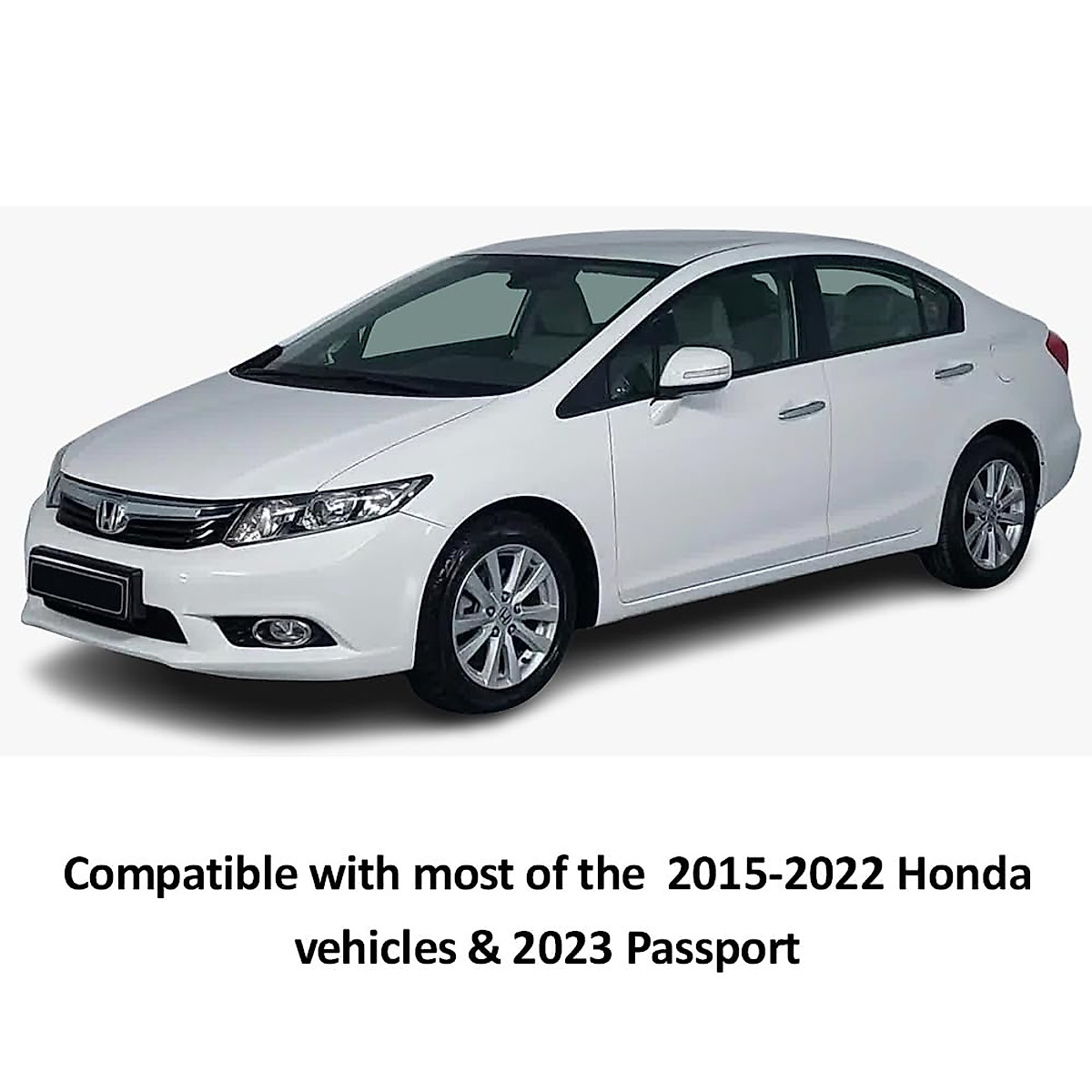 Autobase Silicone Key Fob Cover for Honda Accord Civic CR-V CRV Pilot Passport Insight EX EX-L Touring | Car Accessory | Key Protection Case - 2 Pcs (Black)