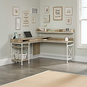 Sauder Canal Street L-Shaped Desk, Coastal Oak finish