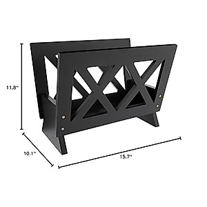 Frenchi Home Furnishing Contemporary Magazine Rack, Black