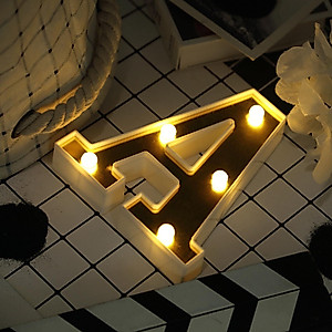 TABLECLOTHSFACTORY 6" 3D Gold Marquee Letters 5 LED Light Up Letters Warm White LED Letter Lights - A