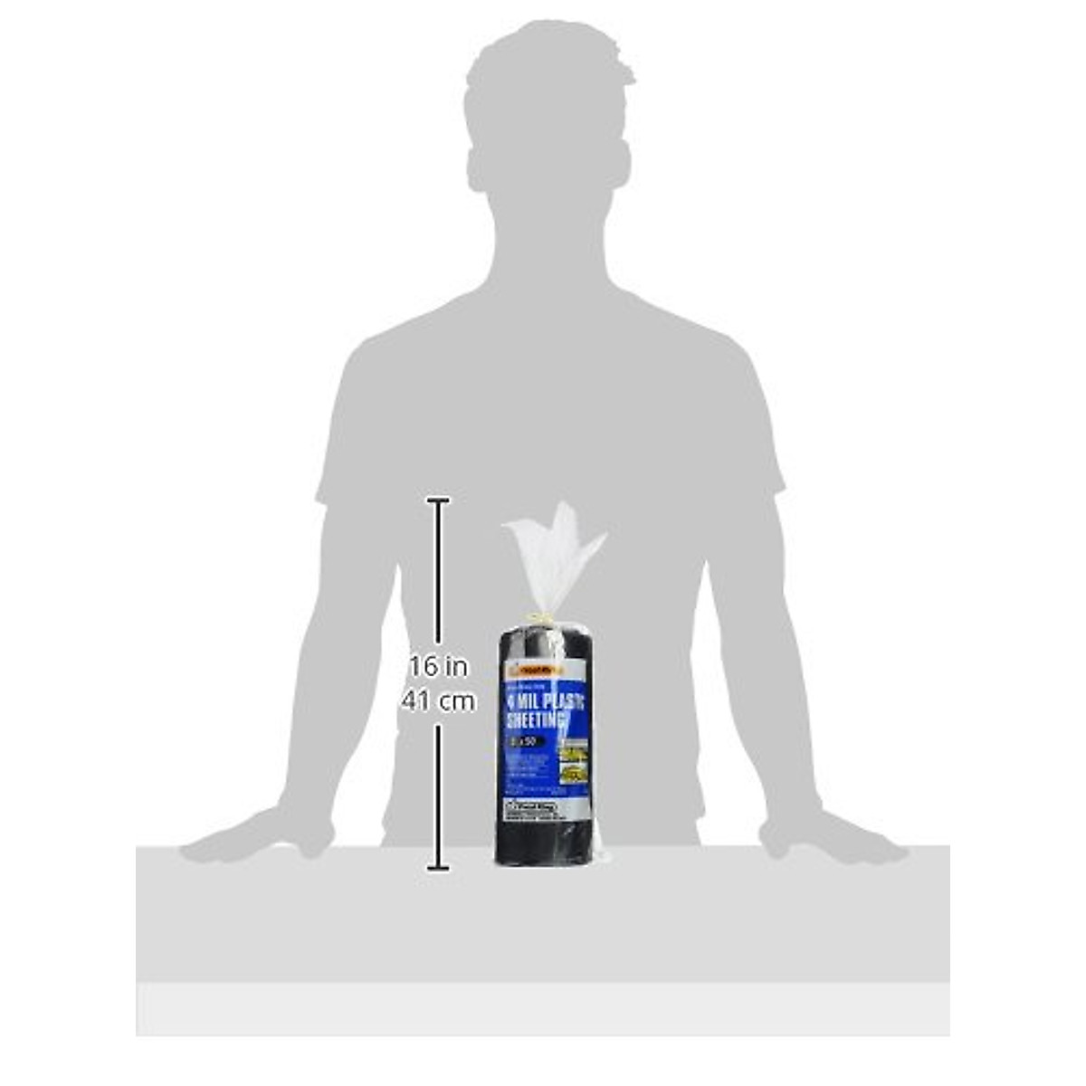 Frost King 350B Polyethylene Sheeting, 3' x 50' x 4 Mil, Black