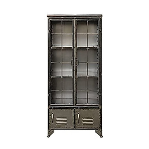 Creative Co-Op Metal 4 Doors Cabinet, Muted Gold