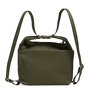 Vera Bradley Women's Cotton Convertible Backpack Shoulder Bag, Climbing Ivy Green - Recycled Cotton, One Size