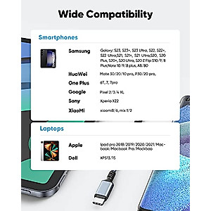 Highwings USB Type C to 3.5mm Female Headphone Jack Adapter, (2-Pack) USB C to Aux Audio Dongle Adapter Compatible for Samsung Galaxy S23 S23+ S23 Ultra, S22 S21 S20 Plus/Ultra, iPad Pro, Pixel (Grey)