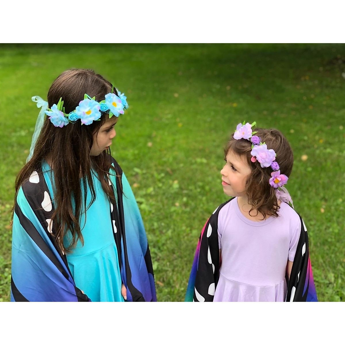 6Pcs Adjustable Boho Flower Crowns with Elastic Ribbon Floral Headbands Garland Bridal Bridesmaid Women Girls Teens Kids Headpiece for Hawaiian Party Wedding Beach Festival