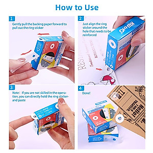 Hole Punch Reinforcers Stickers DIY Production PVC Waterproof Simple Reinforcement Labels for DIY Photo Albums Decoration Notebook Stickers (Transparent)