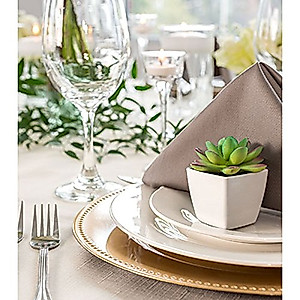 (Set of 12) 13 inch-Gold Charger Plates with Decorative Beaded Rim. The Perfect Finishing Touch for Holidays`Table Settings! Plates have Stylish Presentation Under Dinner Plates (12)