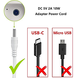 VHBW 5V for Baby Adapter Power Cord for Baby Rest, Rest+ and Rest Mini Sound Machine Night Light Barrel Style Charger Replacemen