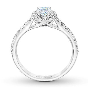 1-3/8 Carat Halo Bridal Set Moissanite Engagement Rings for Women Platinum Plated Silver Round Moissanite Rings -10.5