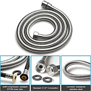 KATAIS Brushed Nickel 2 In 1 Hand Held Shower Head High Flow Handheld Shower Head Set High Pressure Shower Head Sprayer Hand Shower Wand with 59 Inch Hose, Bracket