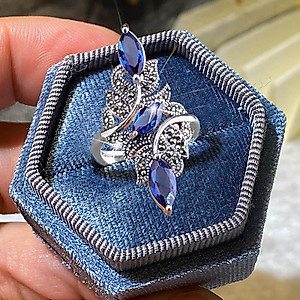 Women Men Engagement Wedding Gifts Band Rings Artificial Flower Diamond Ring Elegant Rhinestone Ring For Women Fashion