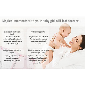 Baby Book Memory – Keepsake Album Baby Girl First 5 Year Events Pregnancy to Age 5 – Pink