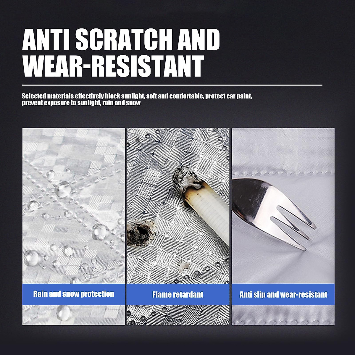 cueclue 1 PC Car Rear Window Sunshade, 55.11" x 31.49" Thickened Metal Film Flame-Retardant Cotton with Adsorption Force Cap, All Seasons Universal Protective Accessory, for Most Models (Silver)