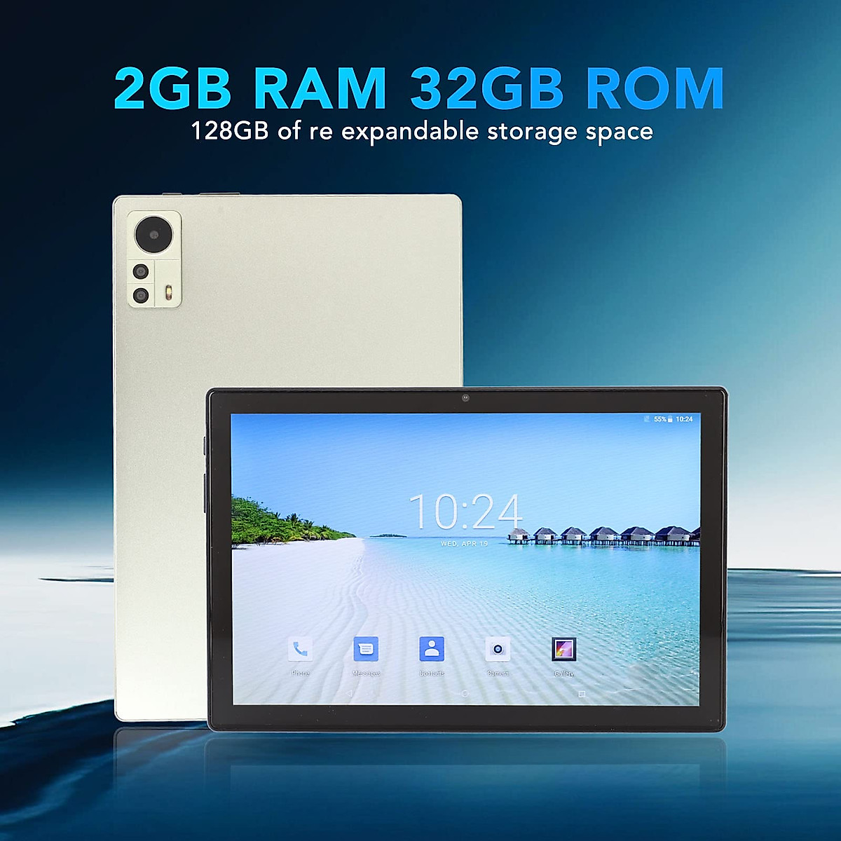 Pomya 10.1 Inch Tablet for Android 8.1, 1280x800 HD IPS 4G Calling Tablet Support 2.4G 5G WiFi, 2GB RAM 32GB ROM, Octa Core 4000mAh Type C Tablet with Front 5MP Rear 13MP for Daily (Green)