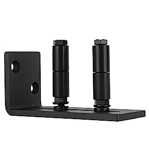 Barn Door Guide Black, Carbon Steel Sliding Barn Door Floor Guide for Bottom Adjustable Roller and Wall Mount System, Smoothly and Quietly 4.1x1.6in