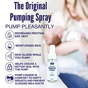 CoBoo Organic Breast Pumping Spray 2oz, Supports Essential Breast Pump moisturization, Helps Sore Nipples & Clogged Ducts, Breast Pump Lubricant, Pump Spray for Flanges, Vegan, Natural & Lanolin Free