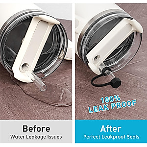 NiHome Food-Grade Silicone Spill Proof Stopper 6-Pack, Easy Installation Precision-Fit Large Leak Stoppers for Stanley 2.0 Tumblers 40 oz/30 oz, Complete Kit with Straw Covers, Stabilizers & Lid Seals