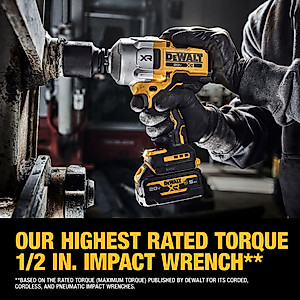 DEWALT 20V MAX Cordless Impact Wrench Kit, 1/2" Hog Ring, Battery and Charger Included (DCF961GP1)