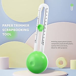 YETOOME Circular Paper Cutter, Rotary Circle Cutter Cut Paper Trimmer Scrapbooking Tool with 3 Replaceable Blades for Art and DIY Crafts, Cards Making (Green)