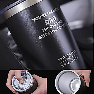 KRDADELF Dad Birthday Gifts from Daughter Son kids, 20oz Best Dad Wine Tumbler for Dad Who Wants Nothing Pocket Watch For Men Who Have Everything Gifts Idea for Fathers Day Christmas