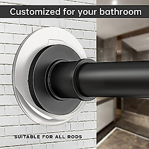 BRIOFOX Shower Curtain Rod Holder 3M Adhesive | Heat Resistant | Waterproof | Max Load 60 lbs Shower Rod Retainer for Wall, 2 Pack, Transparent (Rod Not Included)