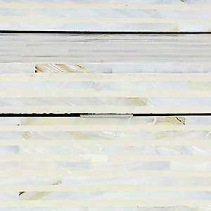 Deco 79 Mother of Pearl Handmade Box with Hinged Lid, Set of 2 12", 8"W, White