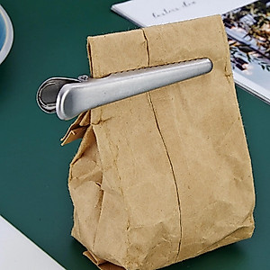 KINTEGOOD 6pcs Stainless Steel Food Clips Chip Clips Jaw Sealing Clips, Bag Clips Alligator Clips Bag Sealing Clips for Snack Bread Coffee Food Bag (6*Silver)