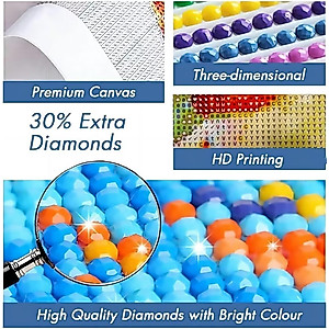 Diamond Painting Kits for Adults,Large 5D DIY Lotus Buddha Diamond Art Kits Beginners Full Round/Square Diamond Painting Rhinestone Embroidery Cross Stitch Gem Art for Home Decor Gift 30x60cm/12x24in