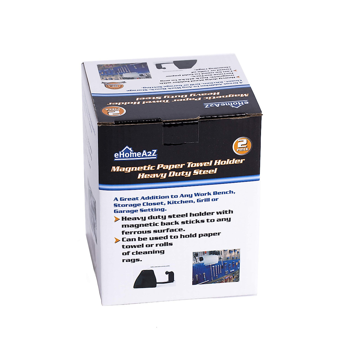 EHOMEA2Z Magnetic Paper Towel Holder Heavy Duty Steel Refrigerator Kitchen Fridge Bar Grill BBQ RV (Black, 1)