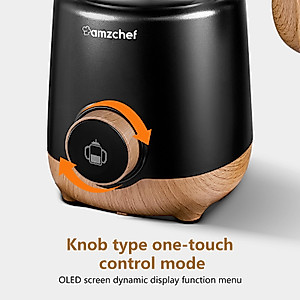 AMZCHEF 8-IN-1 Milk Frother and Steamer 550 Watts, 21 oz Split Stainless Steel Automatic Milk Steamer for Latte, Hot and Cold Milk Froth, Hot Milk, Chocolate Milk, Baby Food