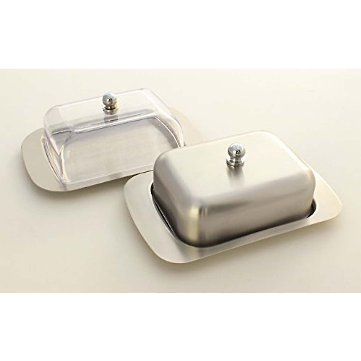 Zoie + Chloe Stainless Steel Butter Dish with Easy to Hold Lid