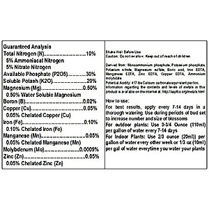 Flower Food by EZ-gro | 10-30-20 Blossom Booster is a Plant Food for all Blooming Plants | This Plant Fertilizer is both E Z to MIx and E Z to Use because it is a Liquid Plant Food