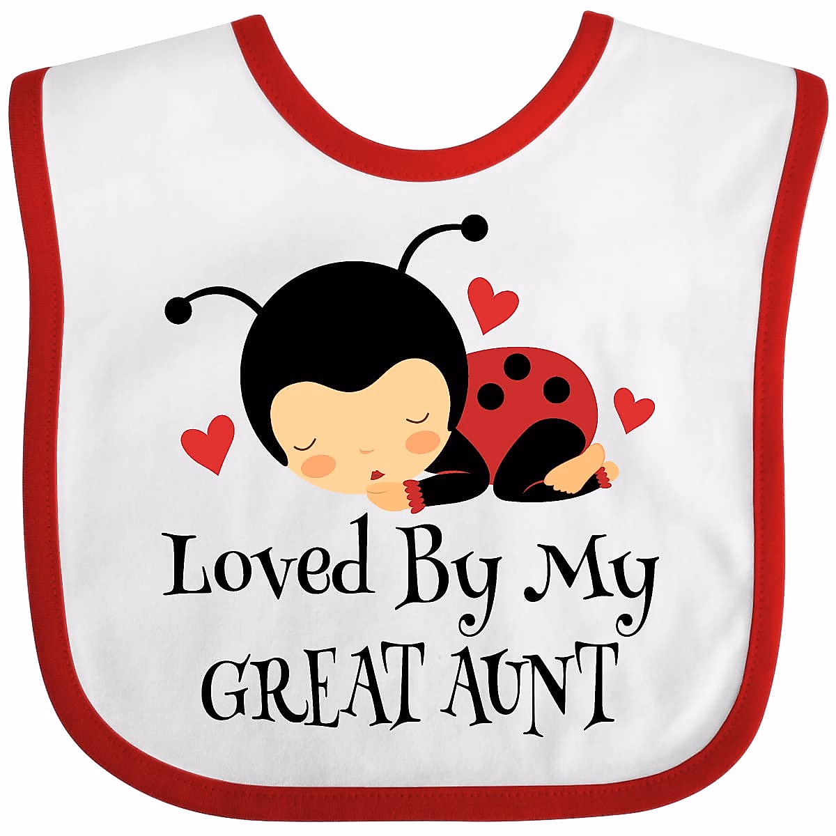 inktastic Loved By My Great Aunt Baby Bib White and Red 20ecf