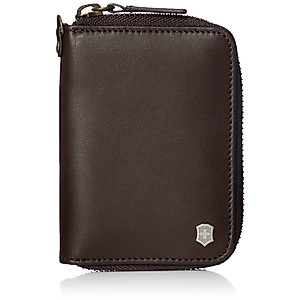 Victorinox Altius Edge Clavius Zippered Leather Key Case w/RFID Protection (Dark Earth)